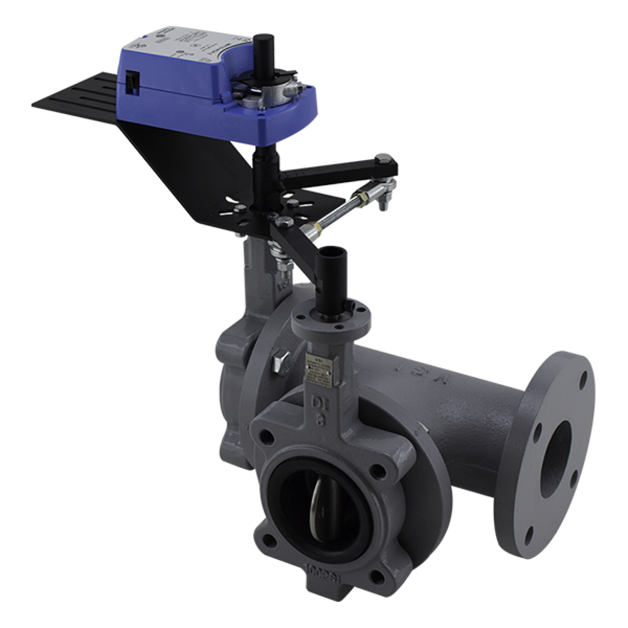 200 PSI 3 Way Butterfly Valve w/ Modulating Damper Actuator